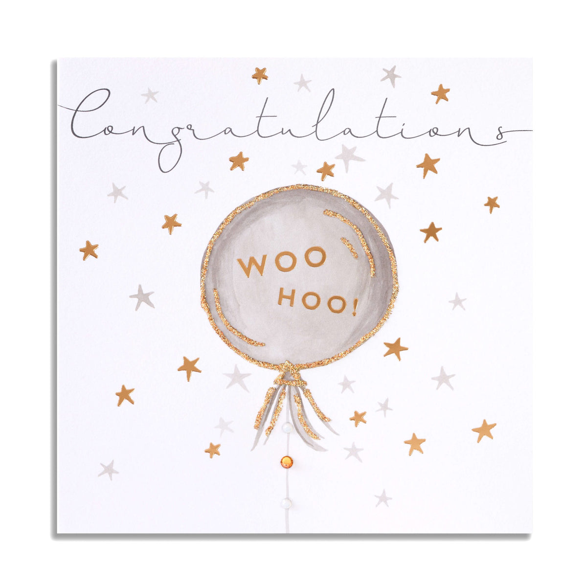 Congratulations Woo Hoo! Card - Balloon & Stars – Scarlet Ribbons