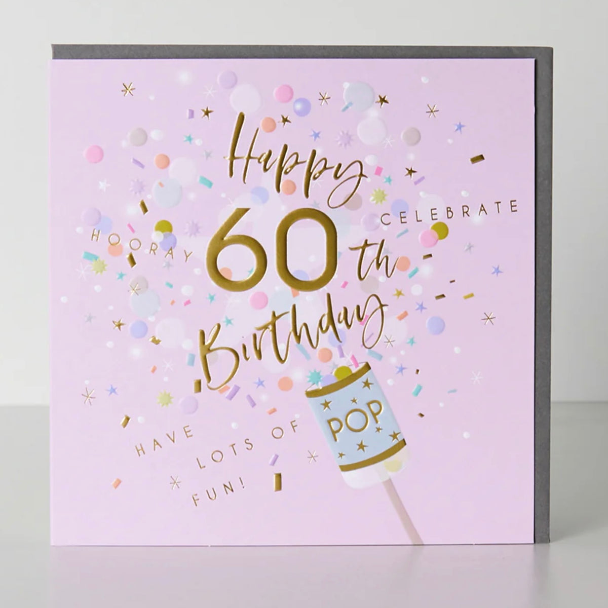 60th Birthday Card - Party Popper – Scarlet Ribbons