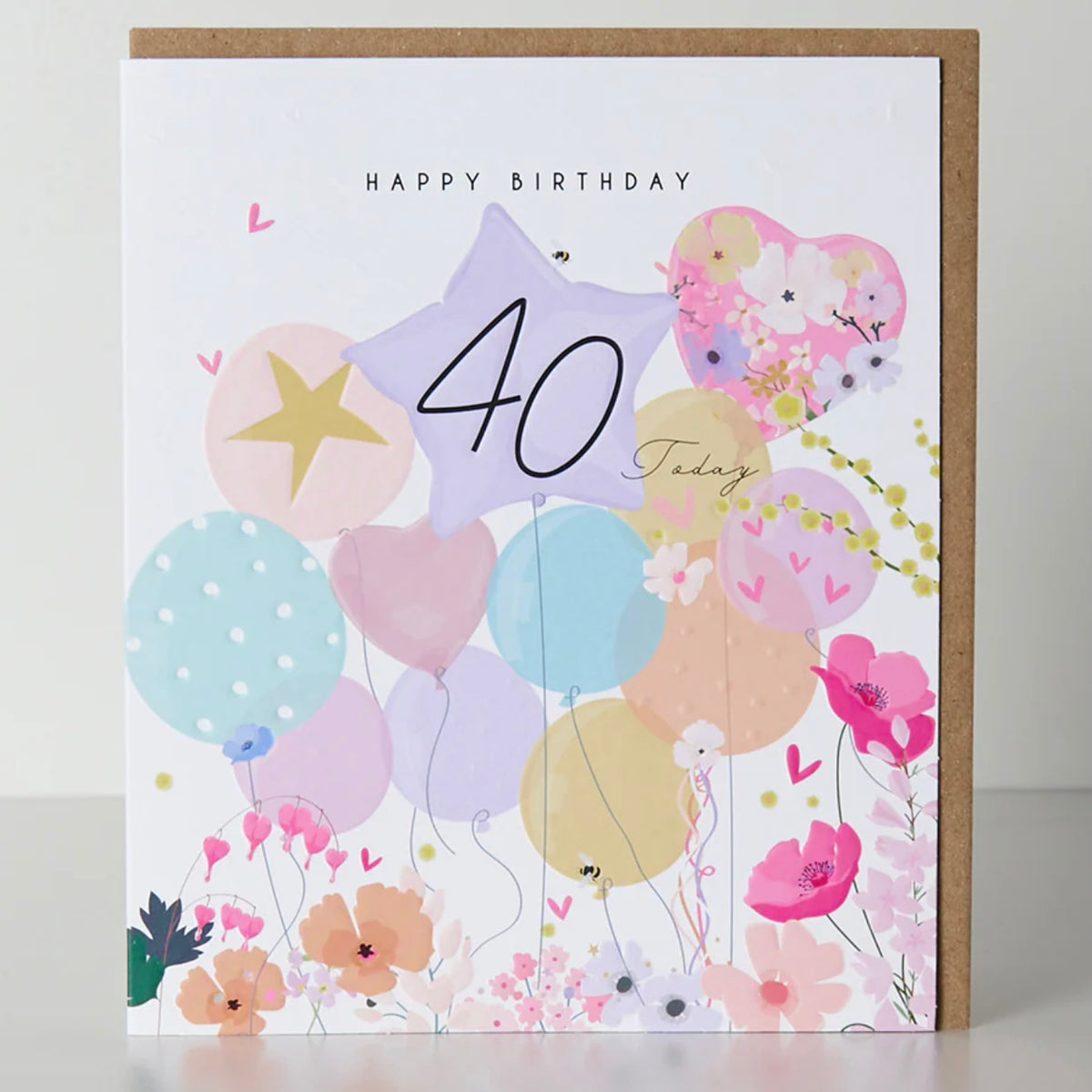 Female 40th Birthday Card - Balloons – Scarlet Ribbons