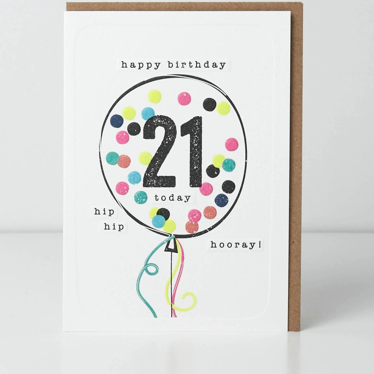 21st Birthday Card - Confetti Balloon – Scarlet Ribbons