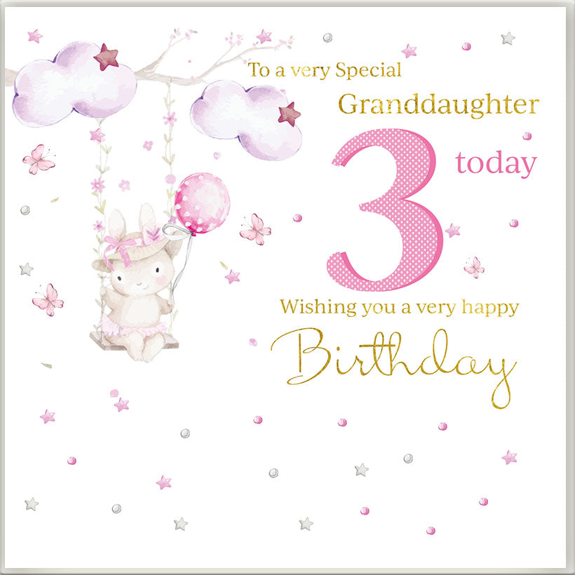 Rush Designs Granddaughter 3rd Birthday Card – Scarlet Ribbons
