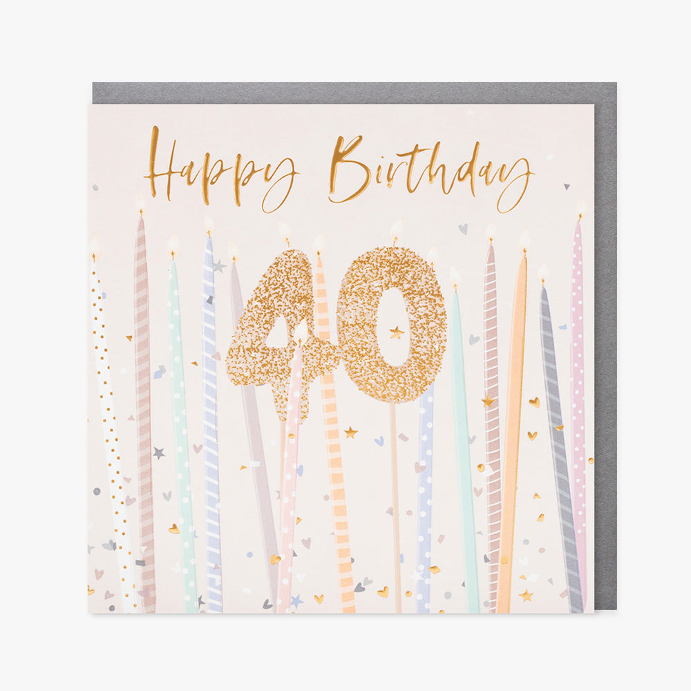 40th Birthday Card - Candles – Scarlet Ribbons