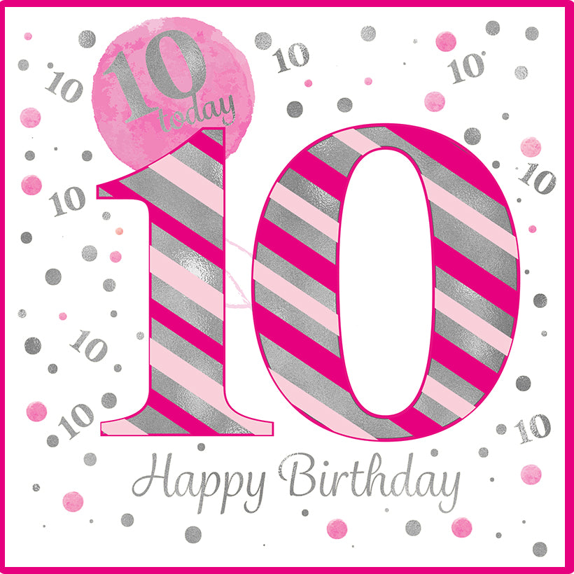 Rush Designs 10th Birthday Card – Scarlet Ribbons