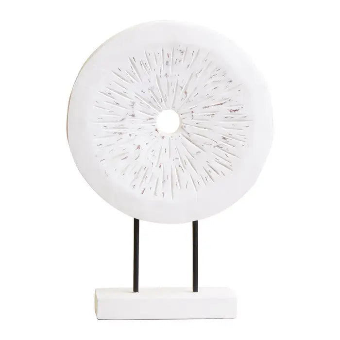 Fidel Rustic White Circular Sculpture - Small – Scarlet Ribbons