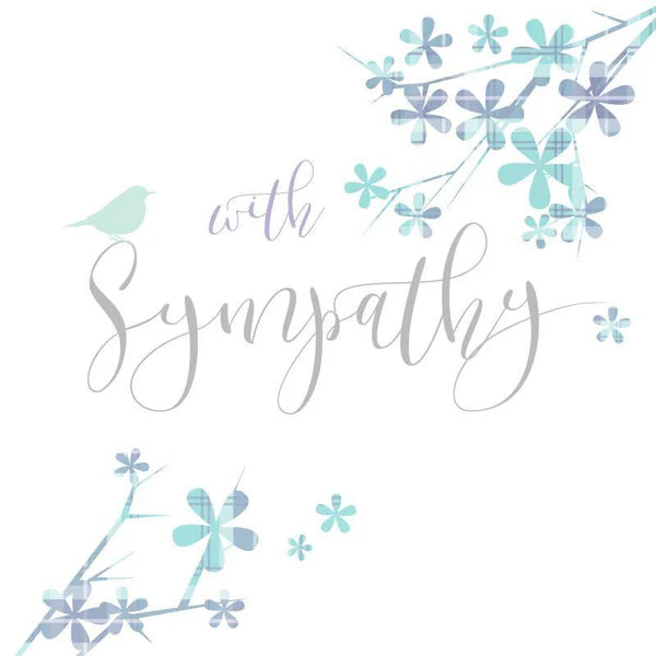 With Sympathy Blue Flower Card – Scarlet Ribbons