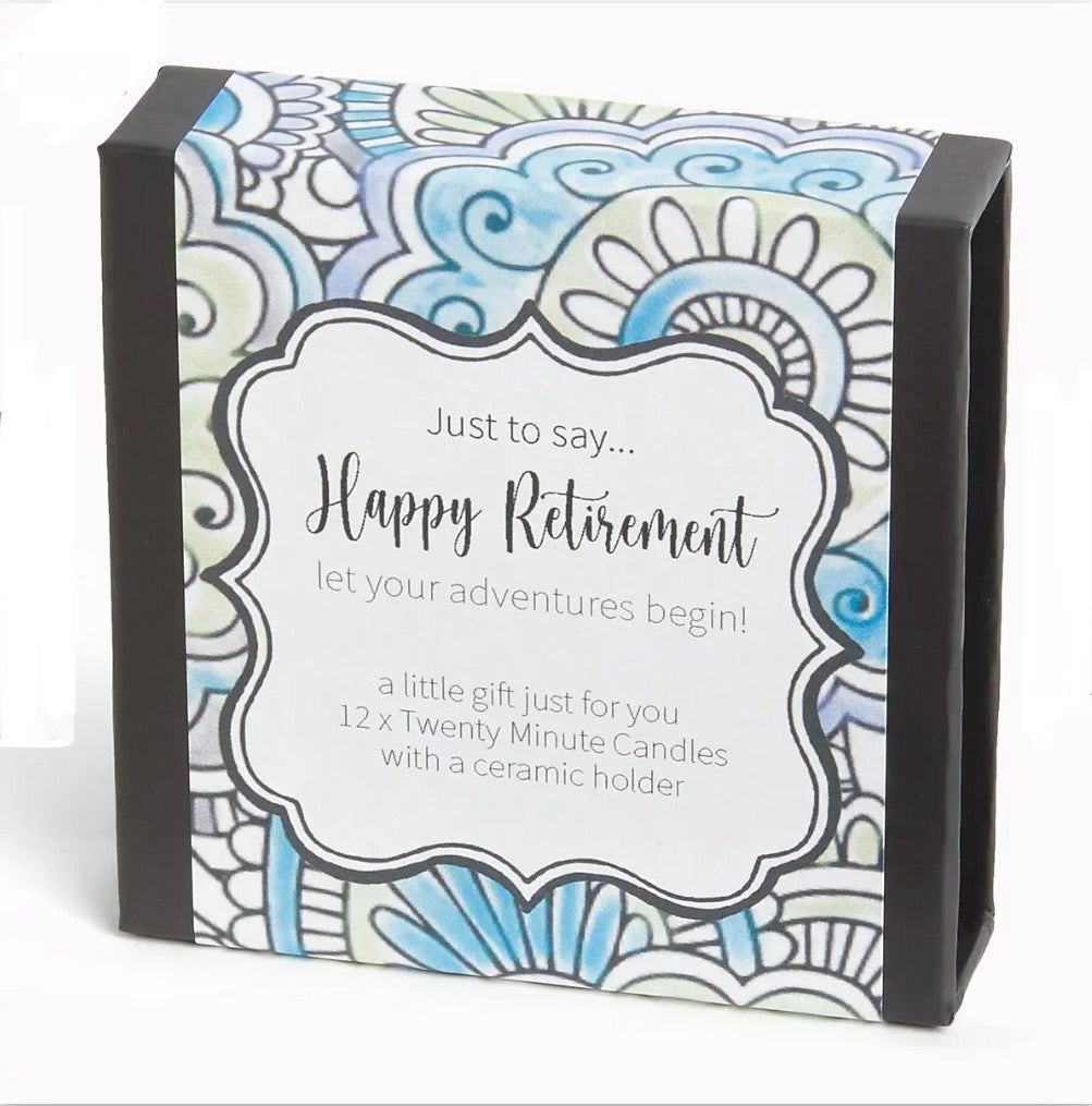 Happy Retirement Candles – Scarlet Ribbons