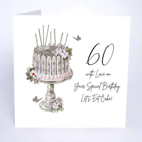 60th Birthday Card – Scarlet Ribbons