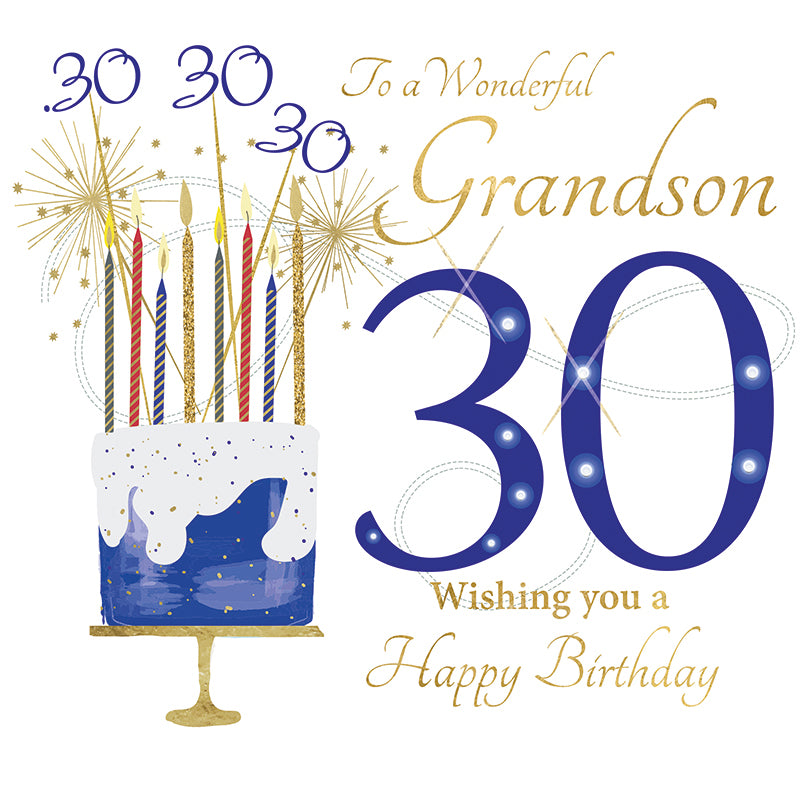 Rush Designs Grandson 30th Birthday Card - Large – Scarlet Ribbons