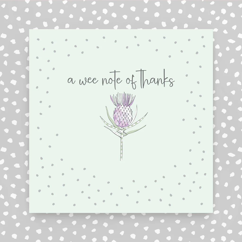 A Wee Note of Thanks Thistle Card – Scarlet Ribbons