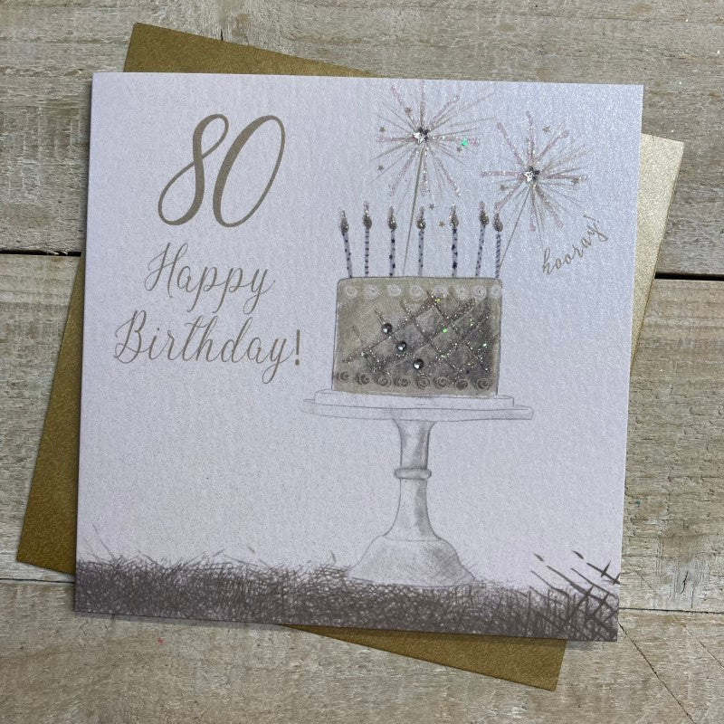 Female 80th Birthday Card – Scarlet Ribbons