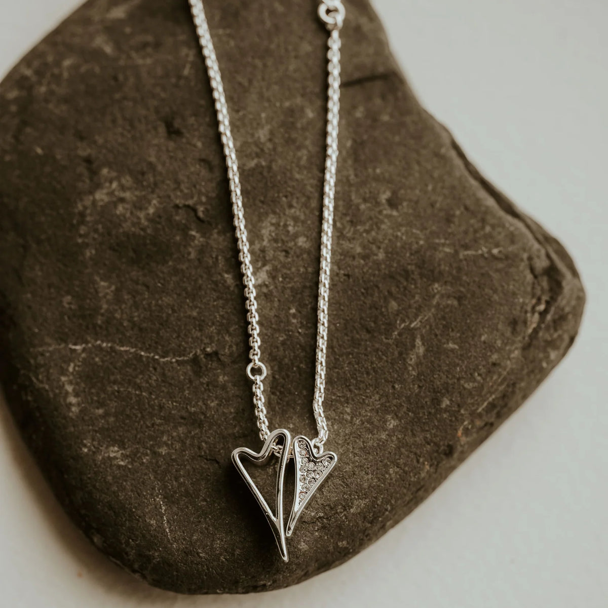 Miss Dee Silver Bracelet with 2 Hearts – Scarlet Ribbons