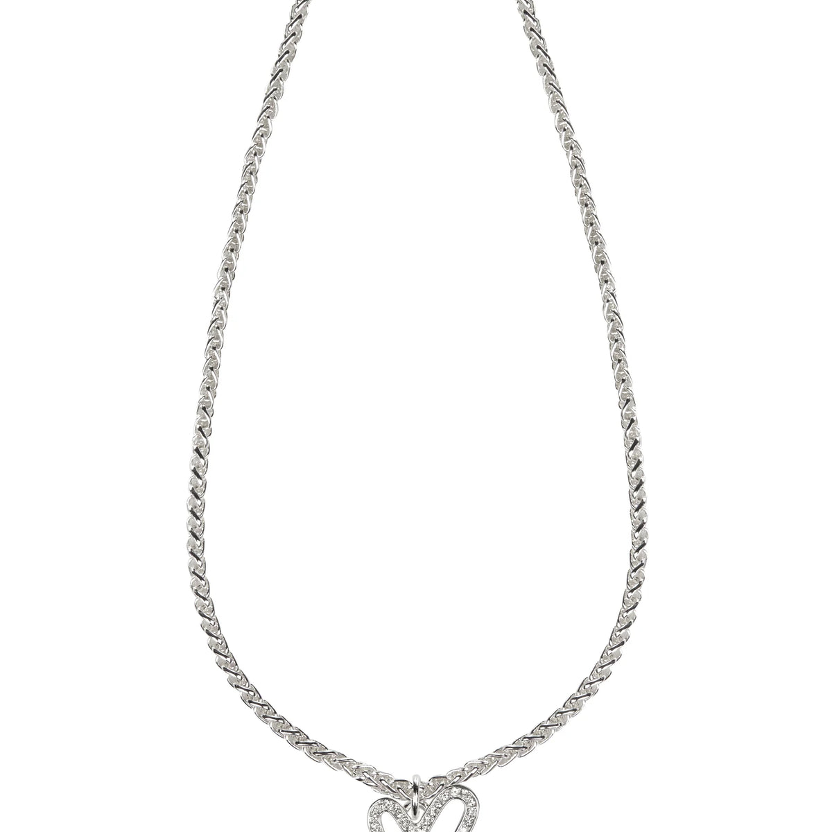 Miss Dee Silver Necklace with Crystal Open Heart – Scarlet Ribbons
