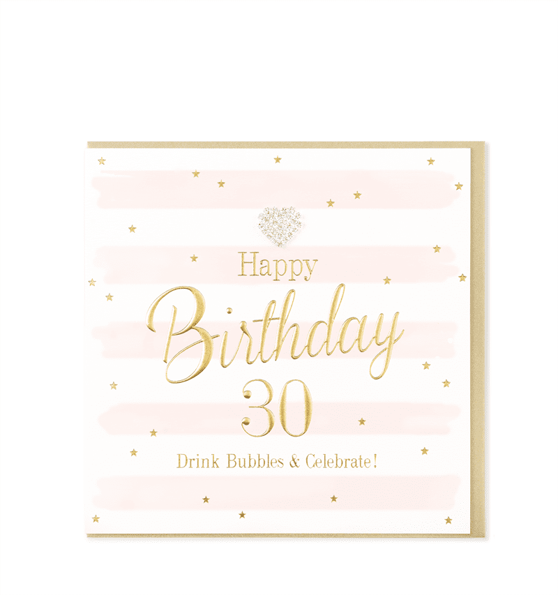 30th Birthday Card - Drink Bubbles – Scarlet Ribbons