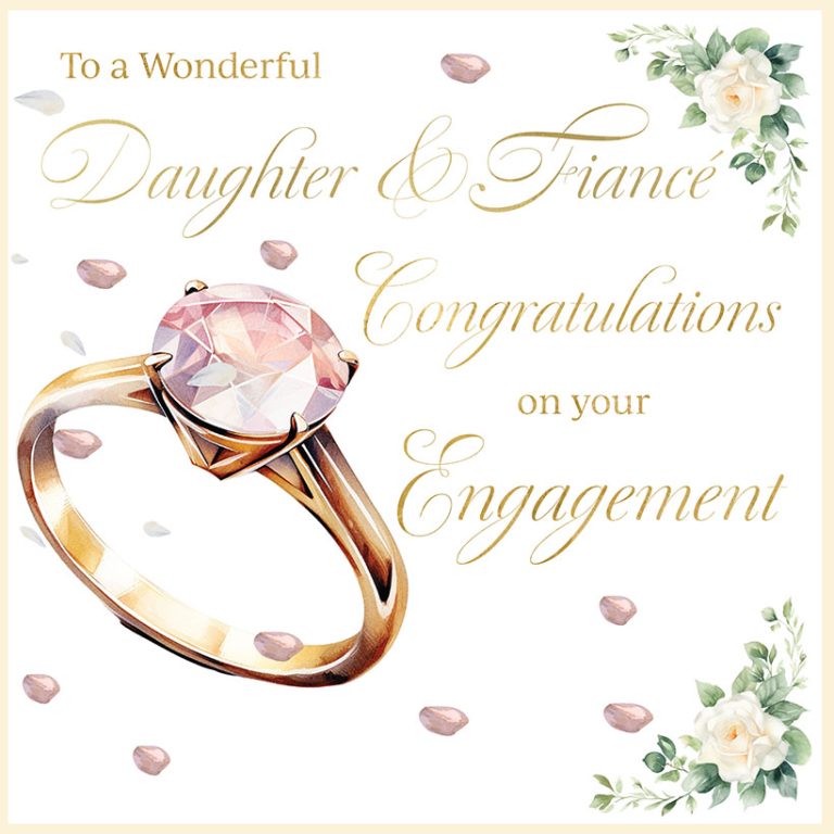 Daughter & Fiance Engagement Card – Scarlet Ribbons