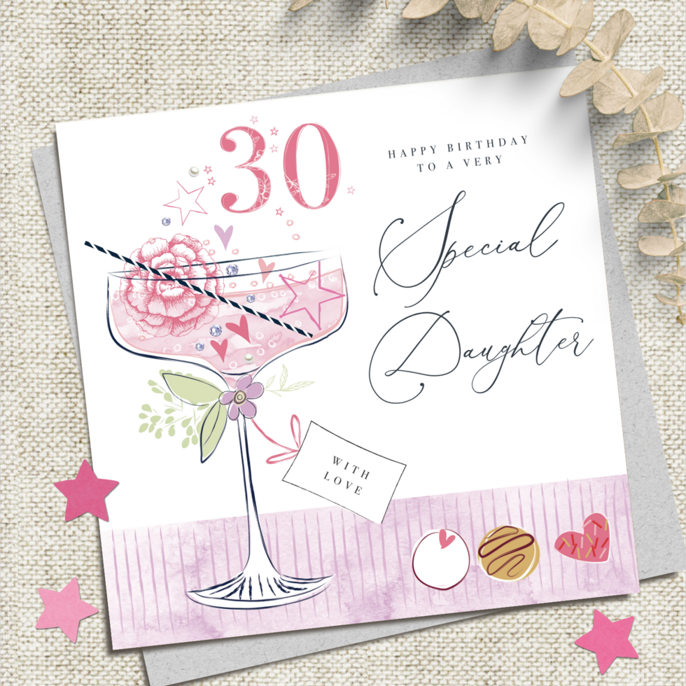 Daughter 30th Birthday Card - Cocktail – Scarlet Ribbons