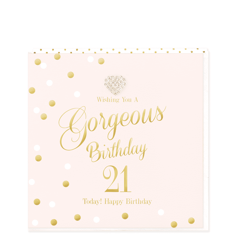 Gorgeous 21st Birthday Large Card – Scarlet Ribbons