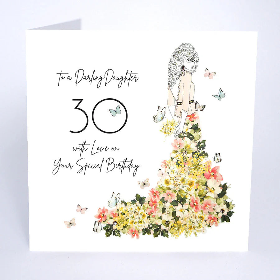Darling Daughter 30th Birthday Card - Blossom Dress – Scarlet Ribbons
