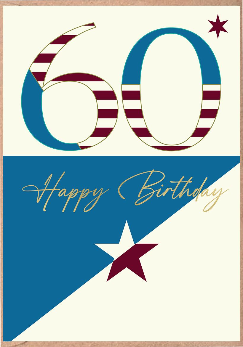 Rush Designs Male 60th Birthday Card – Scarlet Ribbons
